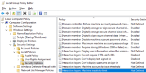 Windows: Set a local security policy to undefined